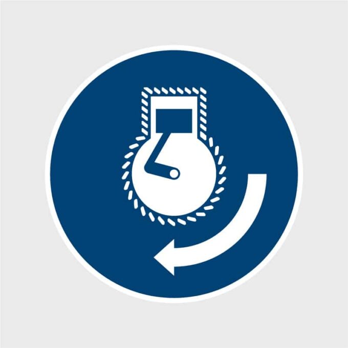 Sticker "Motor starten" ISO 7010 - M038 | Stickers v.a. 0,49 Plakkers ...