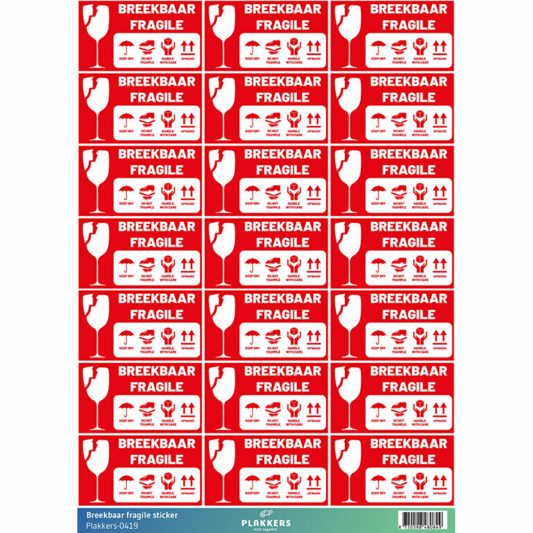 Breekbaar stickers 21 stuks Kopen? Slechts 3,95 - Plakkers.nl