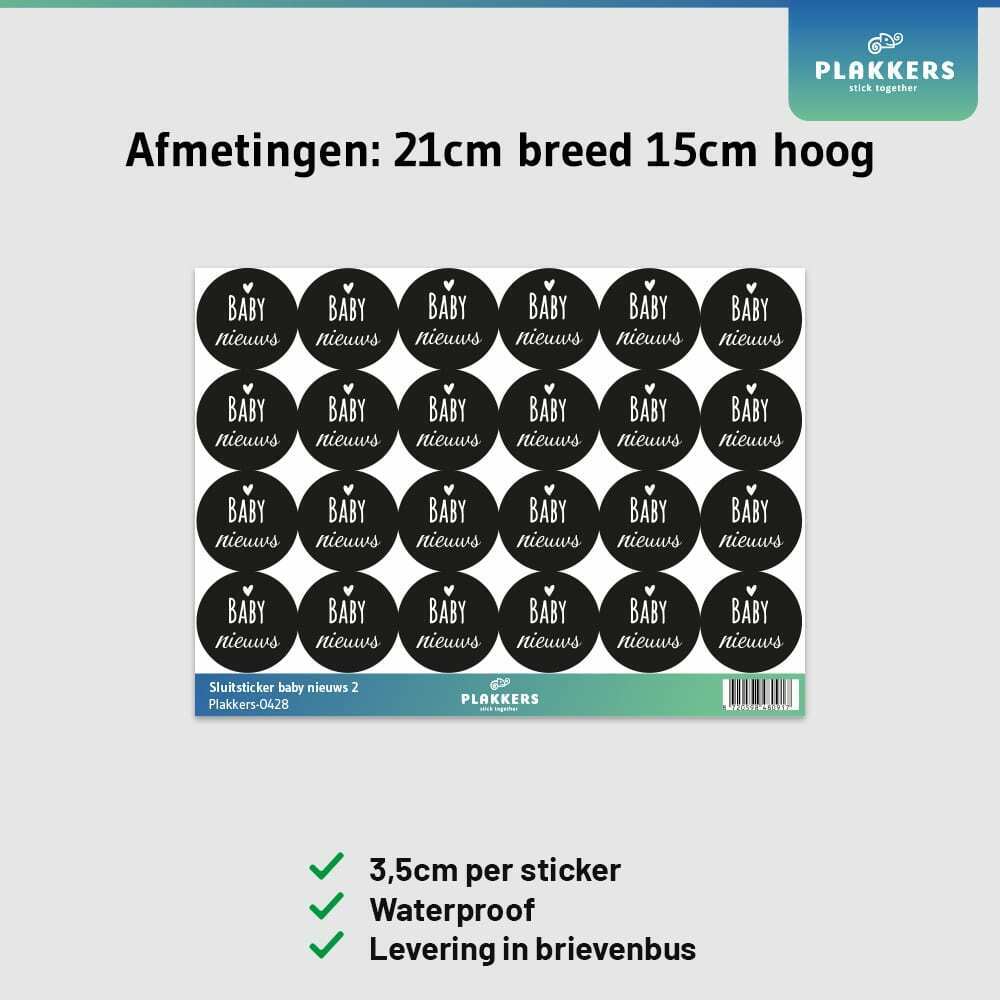 Sluitstickers BABY nieuws - 24 stuks per set Kopen? Goedkoopste ...
