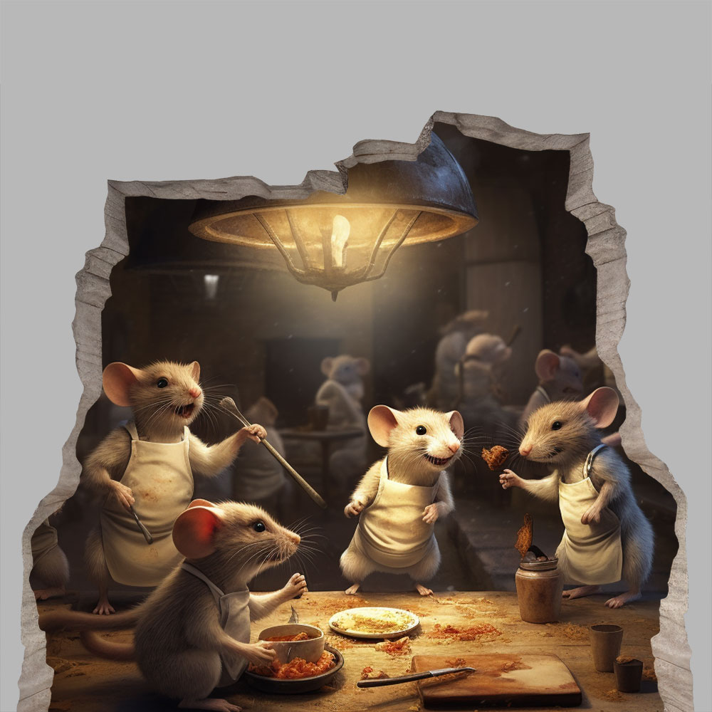 Muursticker muizen aan het koken Kopen? Stickers v.a. 0,49 - Plakkers.nl