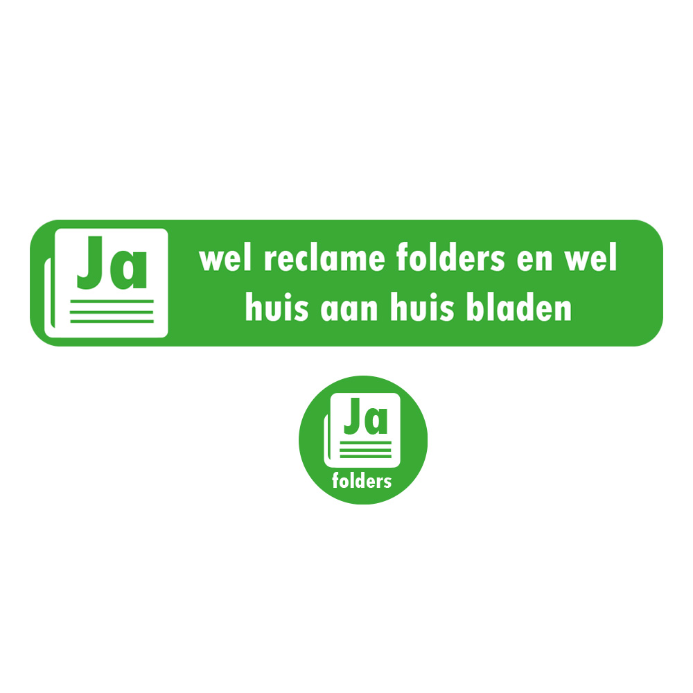 Ja folders sticker brievenbus set Kopen? Slechts 0,99 - Plakkers.nl