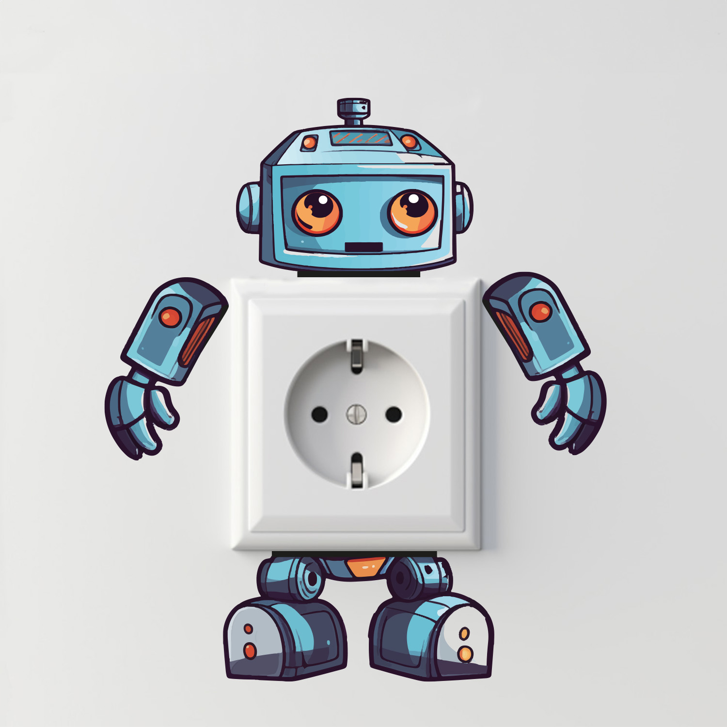 Stopcontact sticker Robot Kopen? Stickers v.a. 0,49 - Plakkers.nl