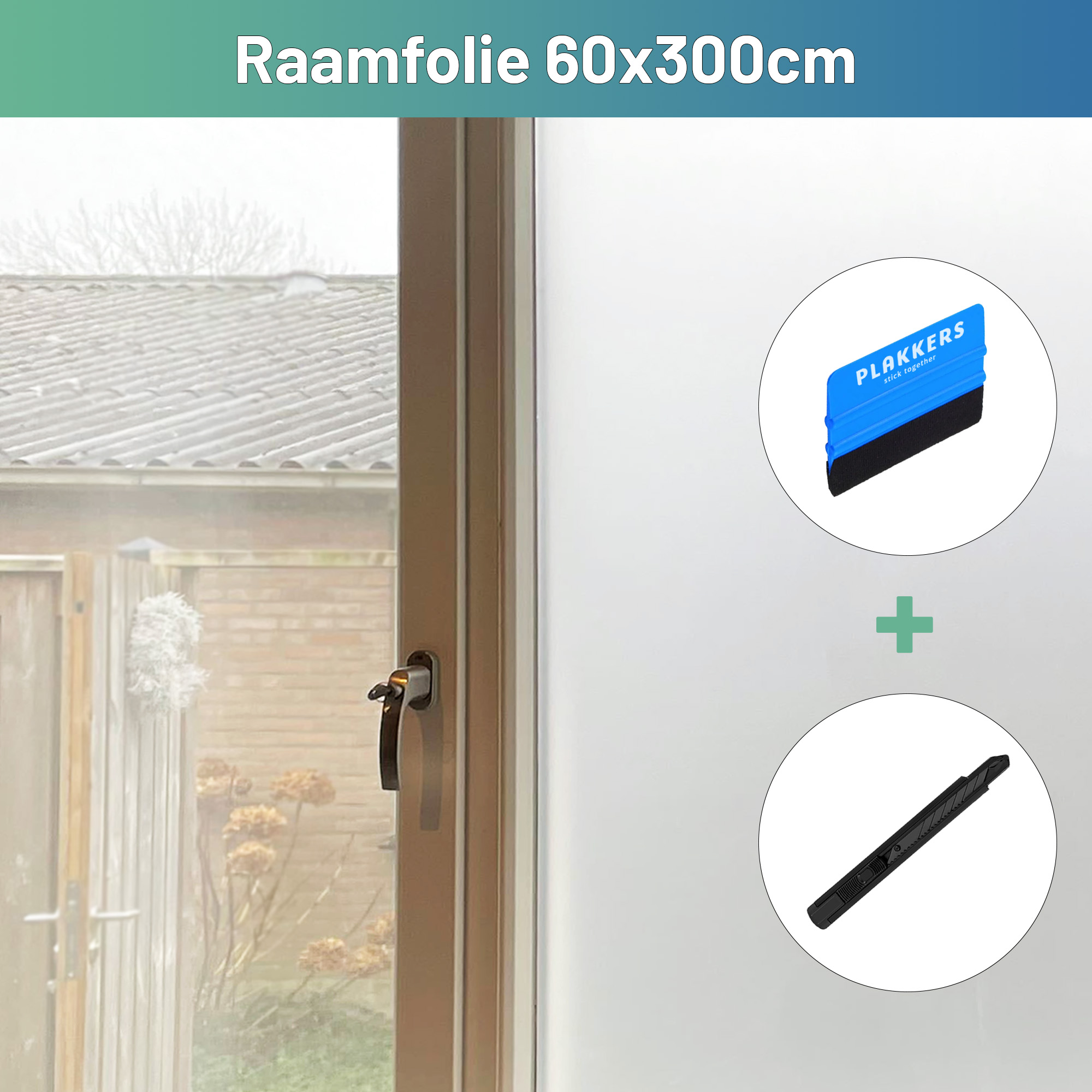 Raamfolie 60cm x 300cm Anti-inkijk / privacyfolie - melkglas ...